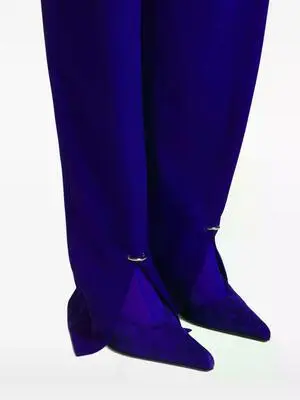 MUGLER Pleated Split-hem Trousers - Blue