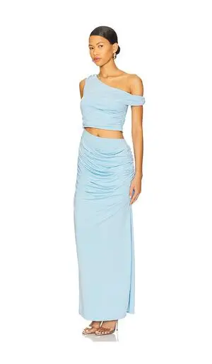 SNDYS. Rikke Jersey Maxi Dress - Blue