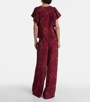 Ulla Johnson Lena Floral Silk Crepe De Chine Top - Multicoloured