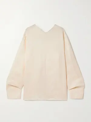 Khaite Durion Open-back Satin Top - Neutrals