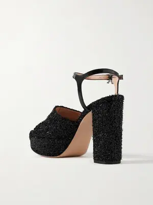 GIANVITO ROSSI Embellished Tulle Platform Sandals