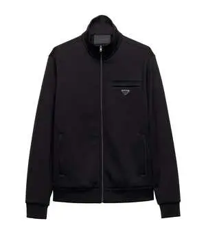 Prada Cotton-blend Technical Jacket With Logo Detail