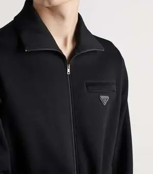 Prada Cotton-blend Technical Jacket With Logo Detail