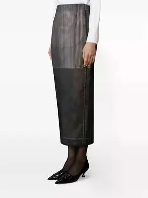 Thom Browne Striped Organza Pencil Skirt