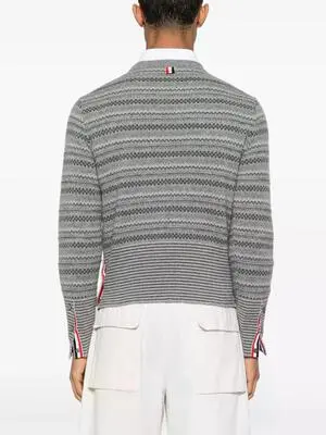 Thom Browne Fair Isle Jacquard Cashmere Crew Neck Sweater