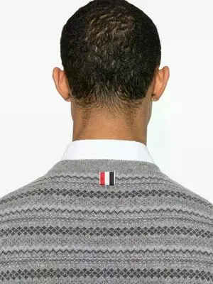 Thom Browne Fair Isle Jacquard Cashmere Crew Neck Sweater