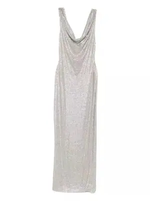 Giuseppe Di Morabito Cowl-neck Sequin Maxi Dress - Silver