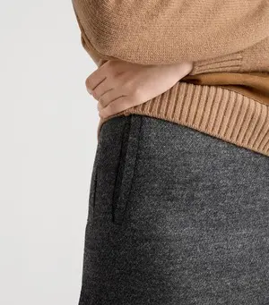 Prada Midi Skirt With Slit Detail - Grey