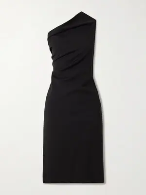 Rick Owens Athena One-shoulder Draped Wool-blend Mini Dress