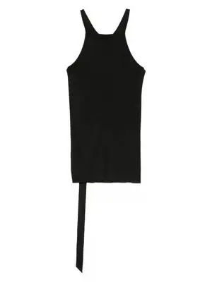 Rick Owens Ribbed Knit Asymmetric Top With Self-tie Belt