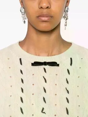 Valentino Garavani Cable Knit Sweater With Ruffled Cuffs