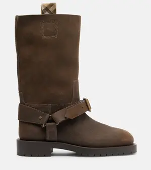 Burberry Soft Saddle Suede Knee-high Boots