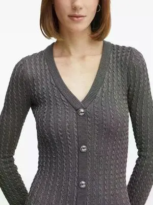 Guess Cable Knit Button-front Midi Dress
