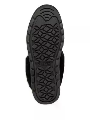 Geox Faux-fur Trimmed Leather Lace-up Boots