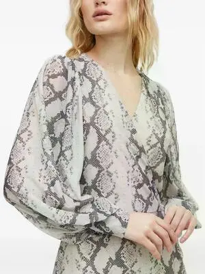 BRUUNS BAZAAR Snakeskin Print Wrap Midi Dress