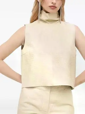NOTES DU NORD Leather High-neck Vest