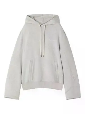 LANVIN Logo-embroidered Hoodie - Grey