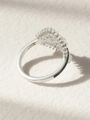 KAMYEN 18-karat White Gold, Diamond And Enamel Ring
