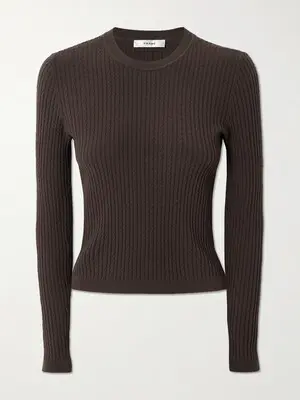 FRAME Fine Cable-knit Sweater - Brown