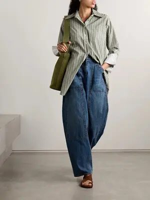 Co Oversized Striped Cotton-poplin Shirt