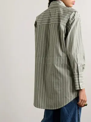 Co Oversized Striped Cotton-poplin Shirt