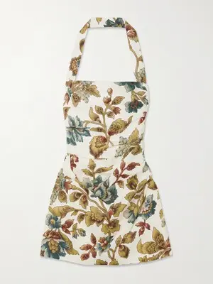 SIR. Floral-print Halterneck Mini Dress