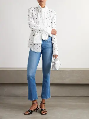 MOTHER The Outsider Flood Cropped Flared Jeans