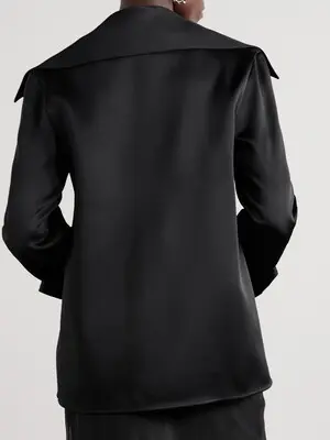 JIL SANDER Satin-crepe Blouse With Wide Collar