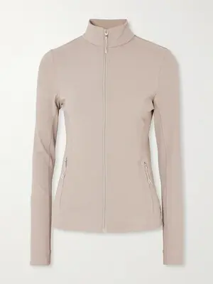 On Cutout Stretch-jersey Jacket - Brown
