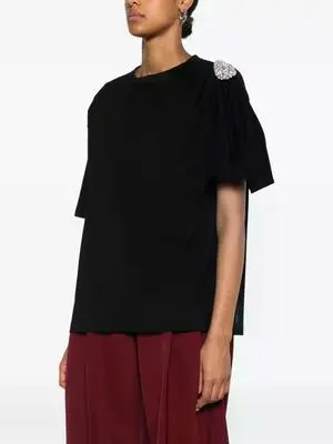 AREA Embellished Puff-sleeve Top