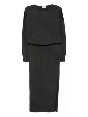 P.a.r.o.s.h Long Sleeve Midi Dress - Grey