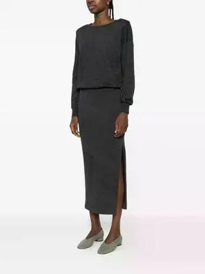 P.a.r.o.s.h Long Sleeve Midi Dress - Grey