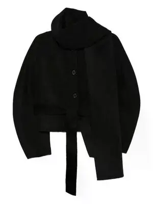 P.a.r.o.s.h Wool Belted Jacket With Detachable Scarf