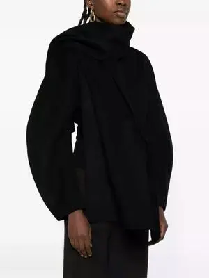 P.a.r.o.s.h Wool Belted Jacket With Detachable Scarf
