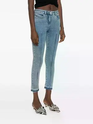 Patrizia Pepe Straight Leg Jeans With Frayed Hem