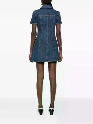 SELF-PORTRAIT Denim Button-fastening Dress