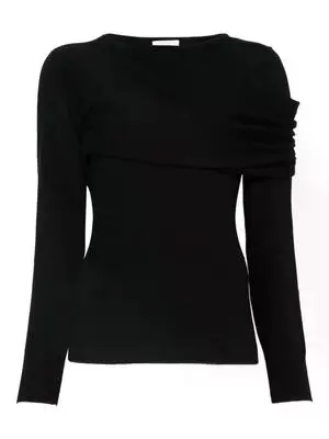 P.a.r.o.s.h Wool-cashmere Blend Draped Sweater - Black