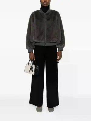 P.a.r.o.s.h Faux Fur Bomber Jacket - Blue
