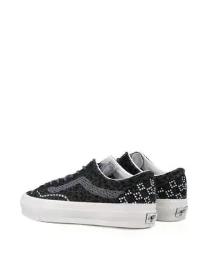 VANS Premium Old Skool Patterned-knit Low-top Sneakers - Black