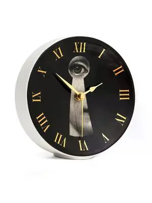 FORNASETTI Graphic Eye-motif Clock - Black