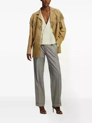Ralph Lauren Cream Wrap-front Long-sleeve Top