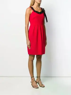 Moschino Chain-embellished Crepe Dress - Red