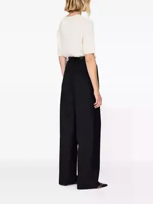ANINE BING Pleated Wide-leg Trousers
