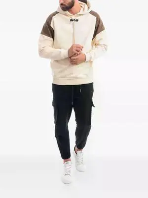 YES LONDON Panelled Hooded Hoodie With Drawstring