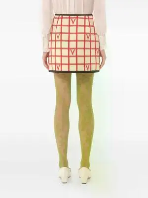 Valentino Garavani Mini Skirt With Grid Pattern