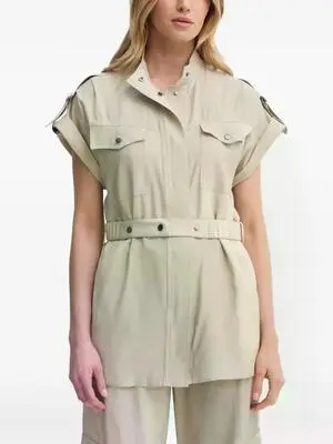 BRUUNS BAZAAR Belted Patch-pocket Shirt - Neutrals