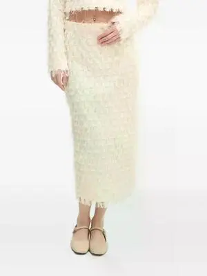 Day Birger Et Mikkelsen Fringe Detailing Midi Skirt - Neutrals