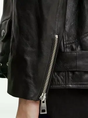 Liviana Conti Belted Leather Biker Jacket