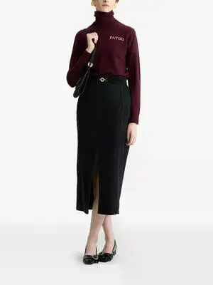 PATOU Jewel-waist Midi Skirt With Front Slit