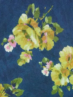 La DoubleJ Floral Print Crew Neck Sweater - Blue